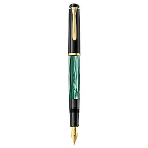 Pelikan Souverän M200 Fountain Pen, Medium Nib, Green Marble, 1 Each (994103)