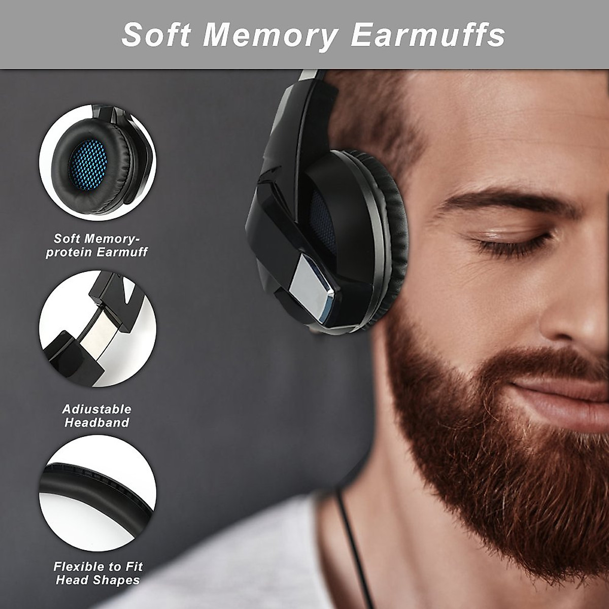 Ceppekyy Gaming Headset for Xbox One,PS4,PC,Noise Cancelling Over Ear Headphones with Mic&Stereo Surround Sound for Laptop Mac Nintendo Switch Games