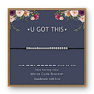 Friendship Gifts Morse Code Bracelet, 925 Sterling Silver Gifts for Friends Friend Gifts for Women U Got This Morse Code Bracelet for Women Birthday Gifts for Friends Female Friendship Bracelet