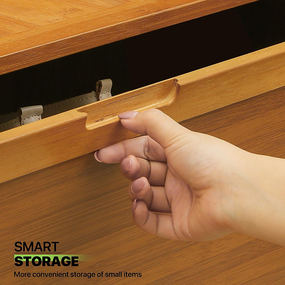 Magshion Bamboo Entryway Shoe Storage Cabinet with Pull-Down Door, 7-Tier Freestanding Shoe Cabinet Organizer for Hallway Entryway, for Convenient Shoe Organization (Brown)