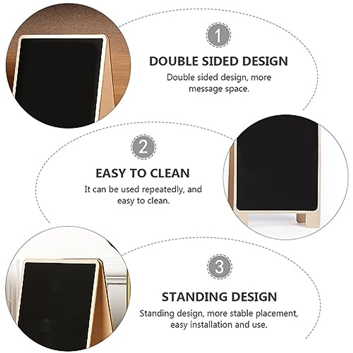 3pcs Message Board Wooden Memo Boards Wooden Display Boards Wooden Wooden Billborads Wooden Blackborads Wooden Writing Boards Standing Blackboards Wooden Writing Borads