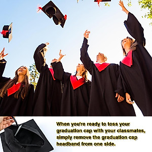 Teisaiko 4-Pack Graduation Cap Headband - Secures Your Graduation Cap and Hair Style, Grad Cap Headband (4-Pack)