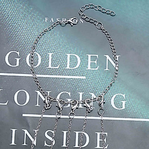 Yheakne Boho Layered Finger Ring Bracelet Silver Slave Bracelet Vintage Tassel Chain Bracelet Punk Ring Bracelet Gothic Hand Harness Chain Bracelet Jewelry for Women Gifts