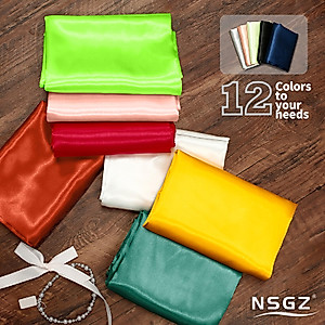 NSGZ Navy Blue Satin Fabric by The Yard, 2 Yards 60" Wide Silky Fabric, Solid Satin Cloth Fabric for Bridal, Wedding, Dress, Crafting, Decoration