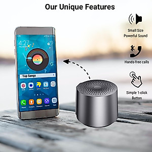Mini Bluetooth Speaker, Built-in Mic, Hands Free Call, 6 Hours Playtime Wireless Small Speakers, Small but Loud Sound for Android iOS Phones (Stone)