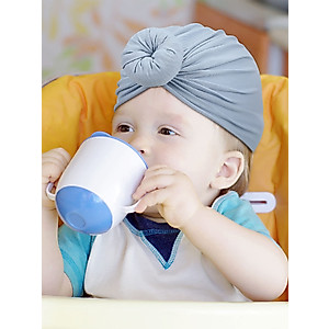 6 Pieces Baby Turbans Baby Hat Headbands Bows Newborn Beanie Nursery Head Wrap Soft Cute Toddler Cap for 0-3 Years Girls Baby (Fresh Colors)