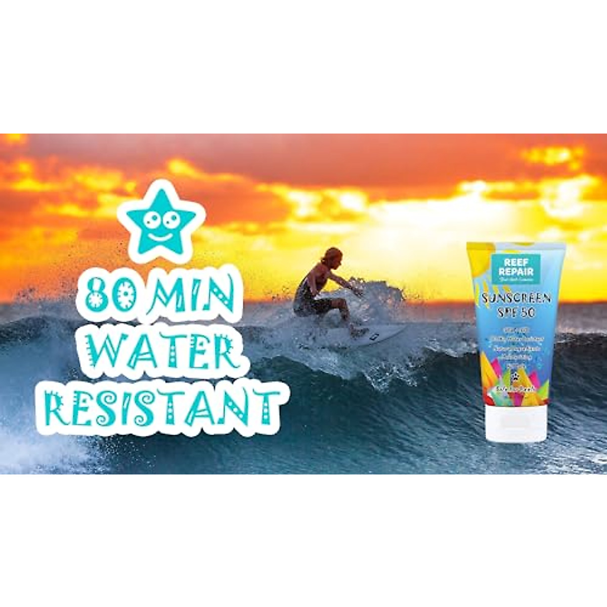 Reef Safe Sunscreen SPF 50 (2 Pack) - Natural, Travel Size, Water Resistant, Moisturizing, Broad Spectrum UVA/UVB Coral Friendly Mineral Suncream from Reef Repair (2 x 1.7 fl.Oz)