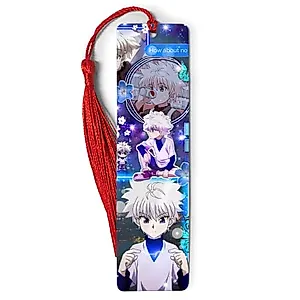 Bookmarks Metal Ruler Killua Reading Hunters Measure Bookography Bookworm Tassels for Book Bibliophile Gift Reading Christmas Ornament Markers