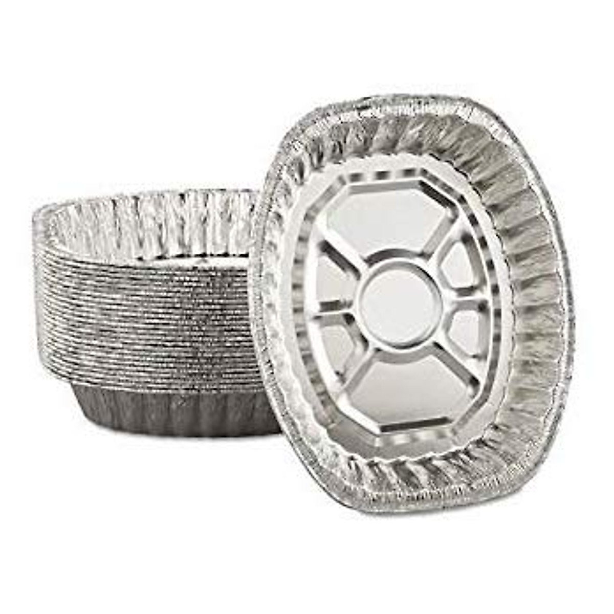 100 PACK - Disposable Durable Oval Roaster Pan - Turkey Roasting Pans Extra Large, Heavy-Duty Aluminum Foil | Deep, Oval Shape for Chicken, Meat, Brisket, Roasting, Baking | Recyclable | USA MADE