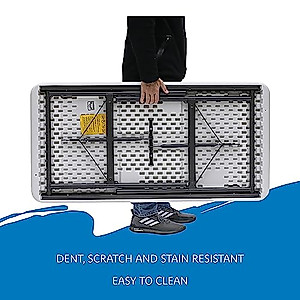 Iceberg IndestrucTable Commercial Folding Table, Indoor or Outdoor, Platinum, 750 lbs. Weight Capacity, 24” W x 48” L