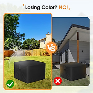 POMER Fire Pit Cover, 30 Inch Square Firepit Covers for 28-30 Inch Gas Fire Table Waterproof Outdoor Fireplace Cover - 30x30x25 inch