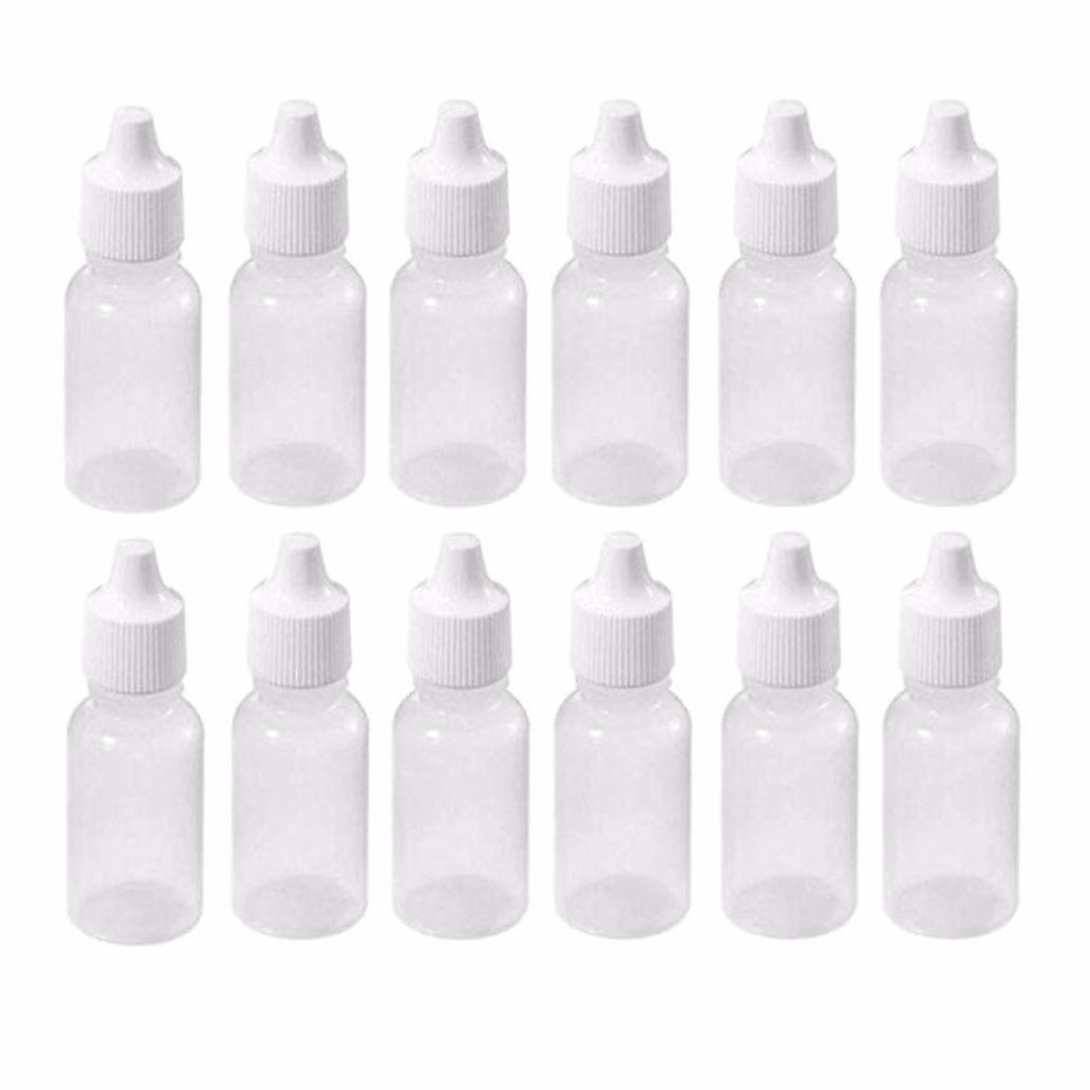 ericotry 12 PCS 30ml 1oz Empty Refillable Ldpe Plastic Squeezable Eye Dropper Bottles Portable Eye Liquid Dropper Container with Screw Caps and Plugs Essential Oil Container