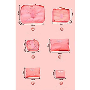 King&Pig 6pcs Travel Organizer Pouches Waterproof Luggage Clothing Finishing Bag (navy blue)