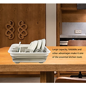 HNZZZM Collapsible Dish Drying Rack, Convenient Storage Dishware Drain Rack Drain Hole at The Bottom Suitable for Kitchen and Station Wagon