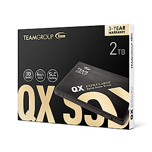 TEAMGROUP QX 2TB 3D NAND QLC 2.5 Inch SATA III Internal Solid State Drive SSD (Read/Write Speed up to 560/500 MB/s) 690TBW Compatible with Laptop & PC Desktop T253X7002T0C101