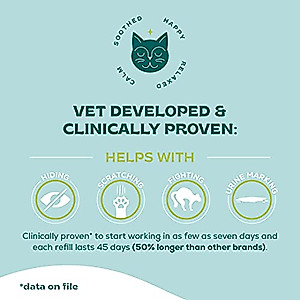 bSerene Pheromone Calming Solution for Cats|45-Day Starter Kit: Plug-in Diffuser + Refill |Helps Reduce Hiding, Scratching, Stress, Anxiety | for Single/Multicat Homes|45 Days of Constant Comfort