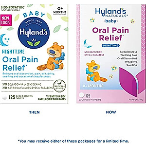 Hyland's Baby Nighttime Oral Pain Relief Tablets, 125 Count (2)2
