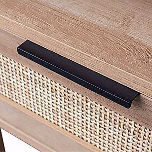 Decor Therapy Piper 20" Side Rattan Storage Drawer Accent Table, Blondewood