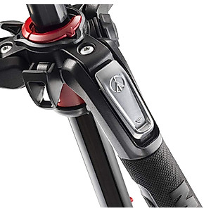 Manfrotto MT190XPRO4 4 Section Aluminum Tripod Legs with Q90 Column (Black), Bundled with A ZAYKiR Tripod Strap Non-Slip with Two Quick-Release Loops (Black)