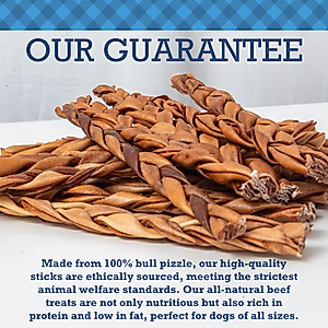 Country Living 12-Inch Braided Collagen Sticks - Premium All-Natural Dog Treats, Long-Lasting Chew Snacks for Oral Care, High in Protein, Grain-Free - 10-Pack