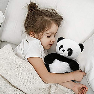 LotFancy Panda Stuffed Animal, 8'' Black Panda Plush Toy, Stuffed Panda Bear, Cute Plushies for Kids, Gift for Toddlers Birthday, Easter, Party Favors