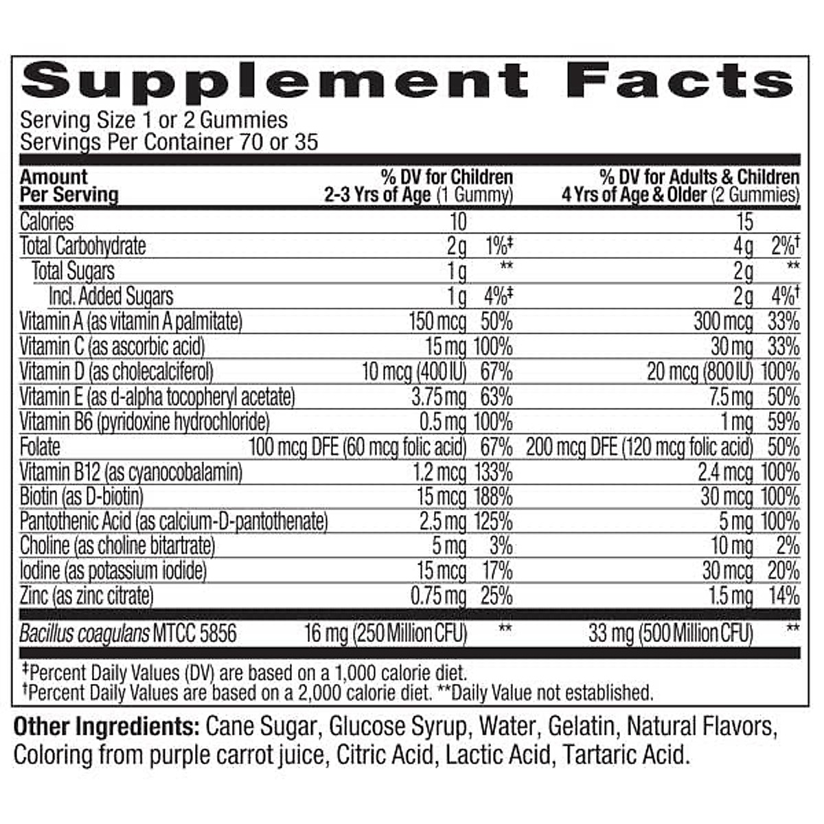 OLLY Kids Multivitamin + Probiotic Gummy, Digestive and Immune Support, Vitamins A, D, C, E, B, Zinc, Chewable Supplement, Berry, 35 Day Supply - 70 Count