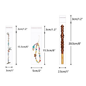 Long Cellophane Bags 100pcs 2x6" Clear Resealable Cello Bags Plastic Adhesive Self Sealing Bags for Candy Pen Keychain Bookmark Crafts Bracelet Oil Pastel Disposable Tableware Watch Hairpin