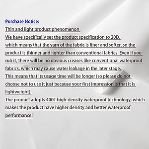 MaiMaiSuan 400T White Matte Nylon Taffeta Fabric 60" Wide High Density Waterproof Soft Warm Nylon Fabric for Clothing Sewing Down Jacket Outdoor Interchange Jacket Children Cotton Coat,1 Yard