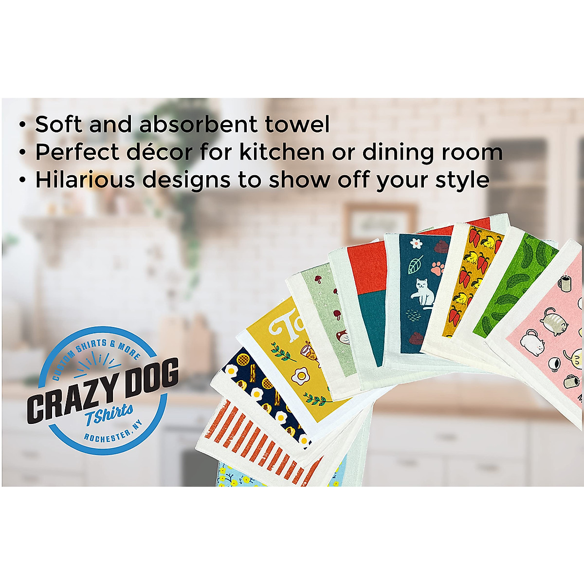 Crazy Dog T-Shirts Say Hello to My Little Friend Funny Gnome Tea Towel Funny Kitchen Towels Funny Sarcastic Novelty Kitchen Towels Hello to