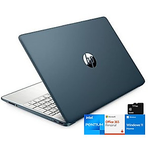 HP Pavilion 15.6" HD Laptop Computer, Intel Pentium Processor, 8GB RAM, 512GB SSD, Webcam, USB-C, HDMI, WiFi, Includes 1-Year Microsoft 365, Windows 11 S, Blue, TiTac Card