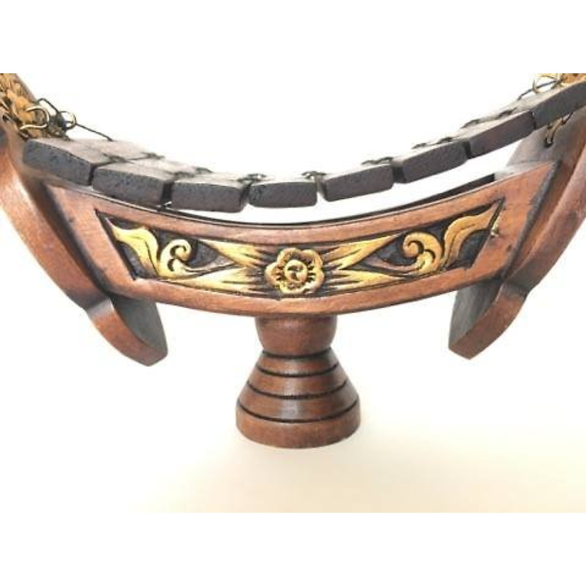 Thai Teak Wood Traditional Wooden Xylophone, 8 bar Notes 11 inch. Thai marimbas, Gold Brown.