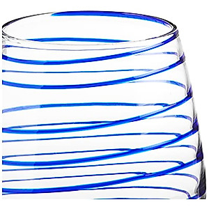 Kate Spade New York Charlotte Street 2Pc Stemless Wine Glass, 2 Count (Pack of 1), Blue