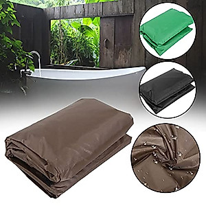 Outdoor Garden Foldable Square Rainproof Sunscreen SPA Covers Bathtub Protector Cover Hot Spring Bath Cover 90.9x90.9x11.8in (Coffee)