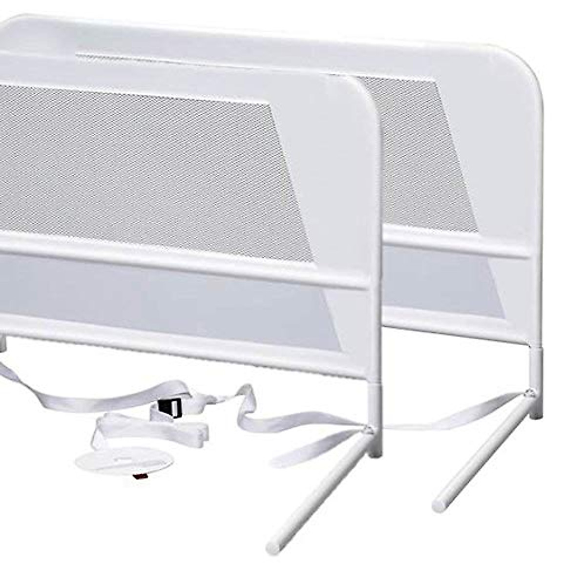 KidCo Double Pack Mesh and Steel Telescopic Toddler Child Bed Rail Guard 39 Inches Long for Twin, Double, Full Size Queen, and King Mattress, White