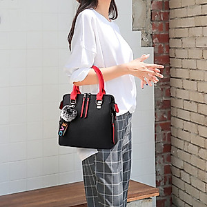 YAQUNICER Small Top-Handle Handbags Hobo Clutch Satchel for Women Purse Faux Leather Shoulder Crossbody Bag-Red