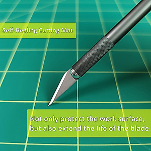 NEWBRAUG 18'' × 24'' Perfect Self Healing Cutting Mat, Non-Slip Gridded Rotary Cutting Board, Necessary for Quilting, Sewing, Craft, Fabric & Scrapbooking(Green/Black)