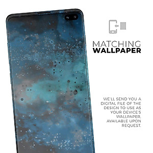 DesignSkinz Blue and Teal Painted Universe Protective Vinyl Decal Wrap Skin Cover Compatible with The Samsung Galaxy S20 (Screen Trim & Back Glass Skin)