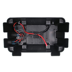 Pactrade Marine Boat Battery Box Dual USB Charger 2 Power Socket Voltmeter Gauge