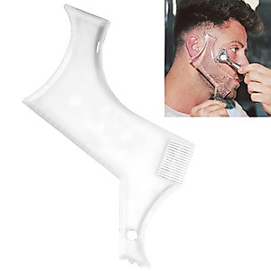 Beard Shape up Tool,for Use with Beard Trimmer or Razor,Beard Shaper Tool (Transparent)