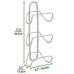 mDesign Modern Decorative Metal 3-Level Wall Mount Towel Rack Holder and Organizer for Storage of Bathroom Towels, Washcloths, Hand Towels - Satin
