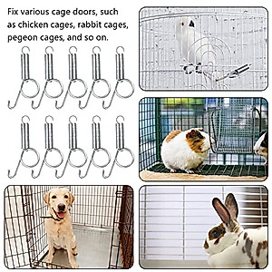 20 Pieces Spring Door Latch for Rabbit Cages Door Metal Finger Spring Latch Hook for Fixing Pet Wire Cage Rabbit Birds Bunny Rodents Guinea Pig Hamster Parrot Hedgehog Cage Door (2.87 x 0.9 Inch)