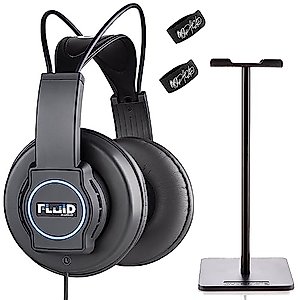 Fluid Audio Focus Headphone Mixing & Playback System with Software Bundle with Audiomate Headphones Stand and 2x Cable Ties