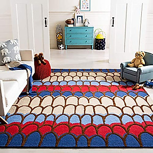 SAFAVIEH Kids Collection 8' x 10' Blue/Multi SFK353A Handmade Wool Area Rug