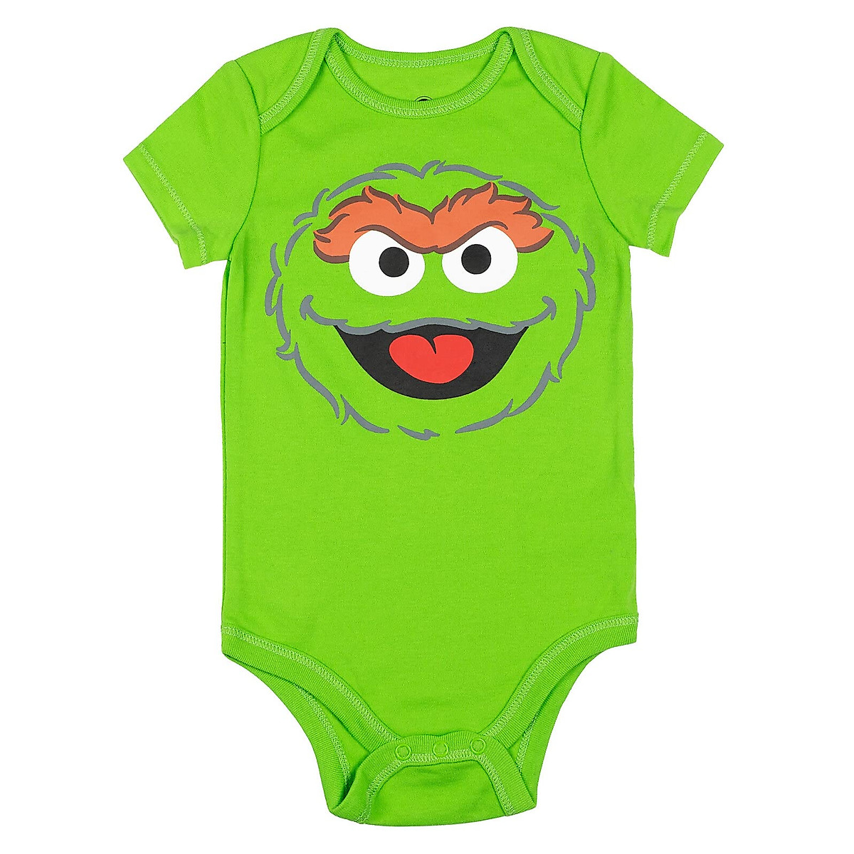 Sesame Street Elmo Cookie Monster Oscar the Grouch Big Bird Infant Baby Boys 5 Pack Bodysuits White 18 Months
