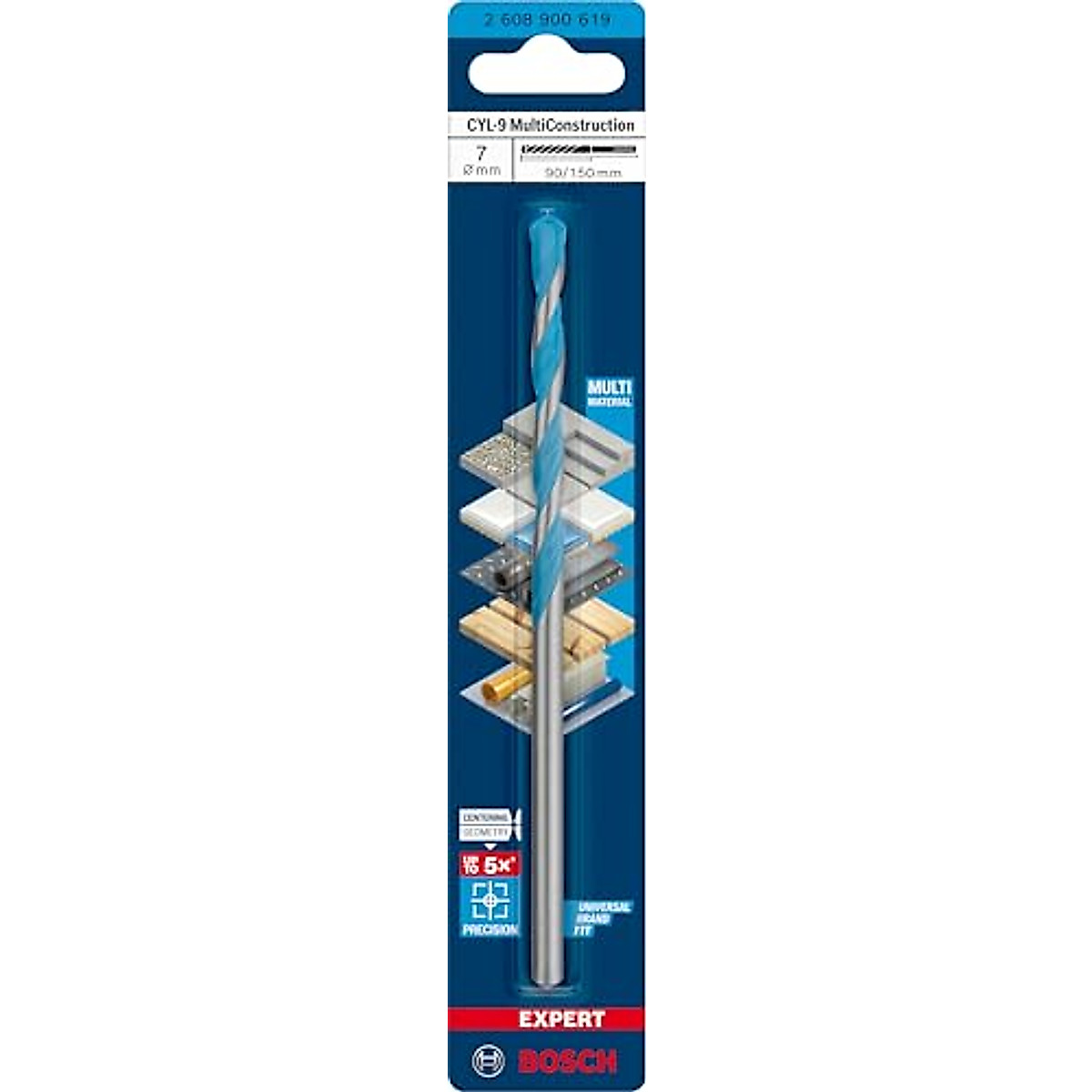Bosch Professional 1x Expert CYL-9 MultiConstruction Drill Bit (for Concrete, Ø 7,00x150 mm, Accessories Rotary Impact Drill)