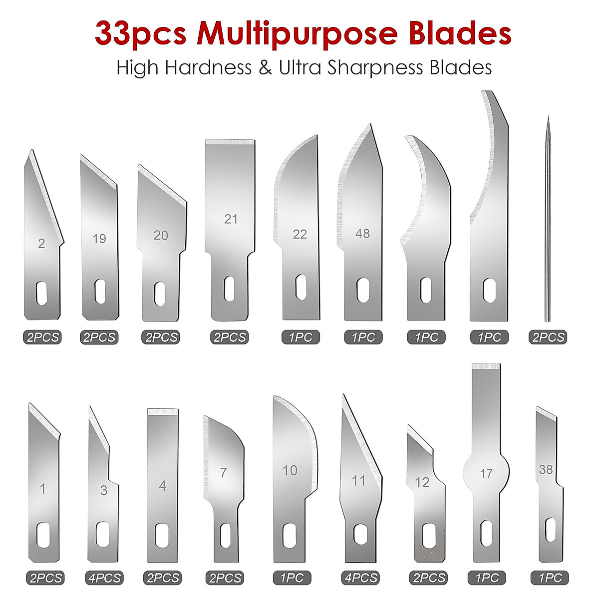 FASTPRO 40-Piece Precision Hobby Knife Set, 3pcs Craft Knife with 33pcs Blades, Exacto Knife Set Included Tweezers, Grindstone, Steel Ruler, Vernier Caliper and Storage Case