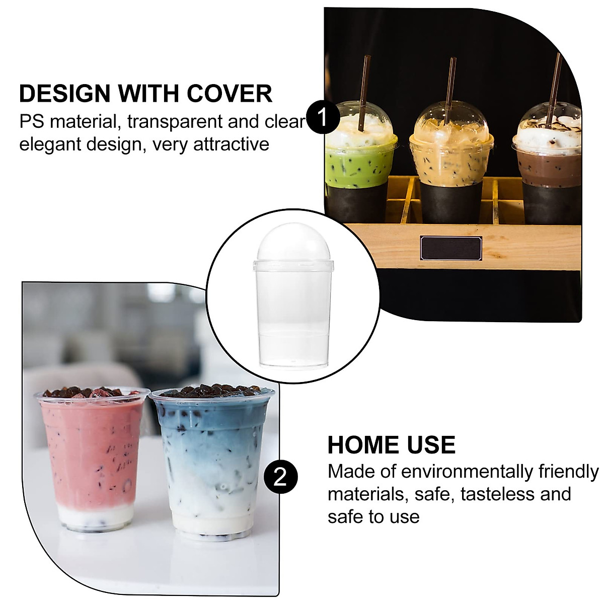 Hemoton Clear Dessert Cups 20pcs Disposable Dessert Cups Plastic Small Appetizer Cups Clear Cupcake Cups Sundae Cups DIY Tasting Shot Glasses with Lids for Snacks Mousse Parfaits Puddings