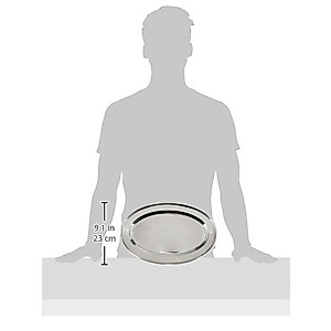 Winco OPL-14 Stainless Steel Oval Platter, 14-Inch by 8.75-Inch