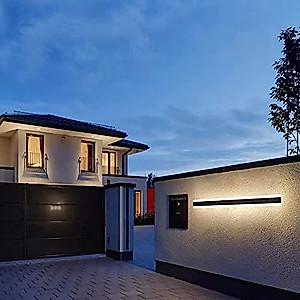 RILEWA Long Strip Wall Light Modern Outdoor Lighting Lamp, 110V 220V Hanging LED Lighting Fixtures，IP65 Waterproof Anti Rust,for Garden Porch,Bedroom Bedside,Hallway (Cold White, 24inch)