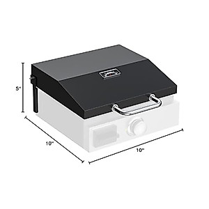 Hard Cover Hood Compatible with Blackstone 17 Inch Tabletop Griddle Front Grease ONLY, with Temperature Gauge and Brackets